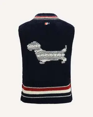 Thom Browne Hector Striped V-neck Vest