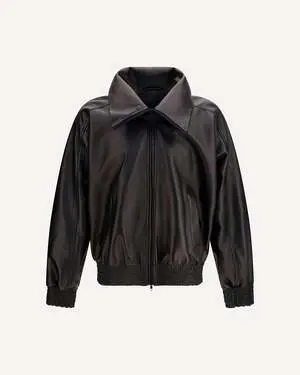 Balenciaga High-neck Leather Jacket Ale
