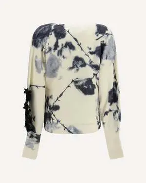Blumarine Wool And Cahmere Weater With Applied Roe