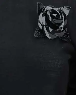 Blumarine High-neck Sweater With Flower Brooch Feale
