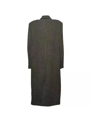 SOLOTRE Check Double-breasted Coat - Brown