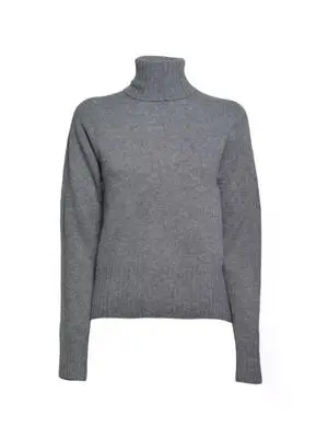 SOLOTRE Roll-neck Ribbed-trim Sweater - Grey