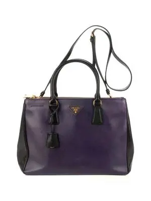 Prada Double Zip Galleria Two-way Handbag - Purple