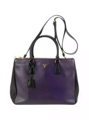 Prada Double Zip Galleria Two-way Handbag - Purple