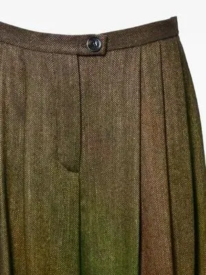 SOLOTRE Herringbone-pattern Pleated Palazzo Pants