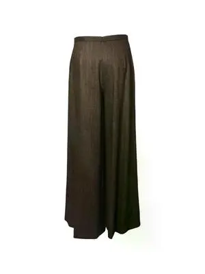 SOLOTRE Herringbone-pattern Pleated Palazzo Pants