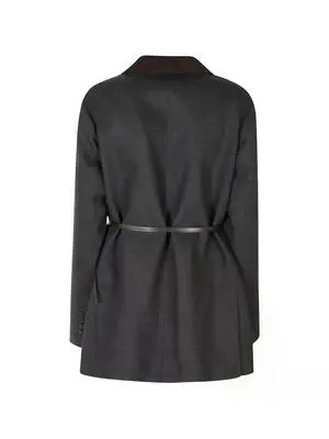 SEMICOUTURE Belted Contrast-collar Blazer