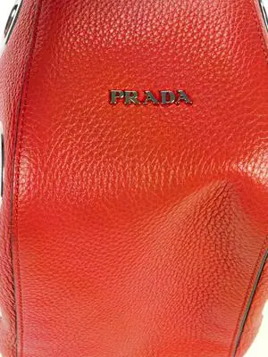Prada Grommet Canapa Leather Shoulder Bag