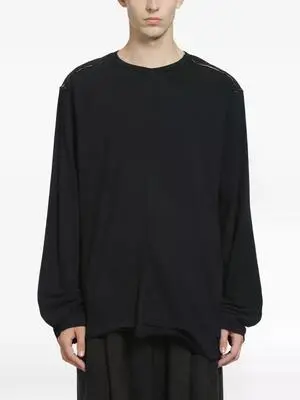 ZIGGY CHEN Front-seam Long-sleeve T-shirt - Black