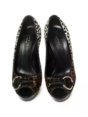 Gucci 2024 Leopard-print Pony Hair Pumps