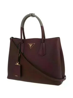 Prada 2020s Medium Double Saffiano Leather Tote Bag