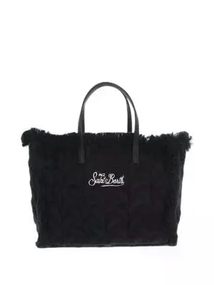 MC2 SAINT BARTH Colette Logo-embroidered Velvet Tote Bag