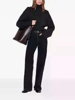 ANINE BING Elly Bucket Bag Embossed Dark
