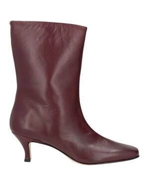 FABRIZIO CHINI Ankle Boots Burgundy Size Leather - Red