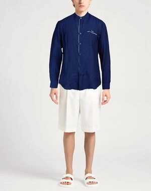 HARMONT & BLAINE Shirt Size Linen - Blue