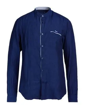 HARMONT & BLAINE Shirt Size Linen - Blue