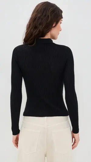 Guest In Residence Long Sleeve Cashmere Shrunken Polo