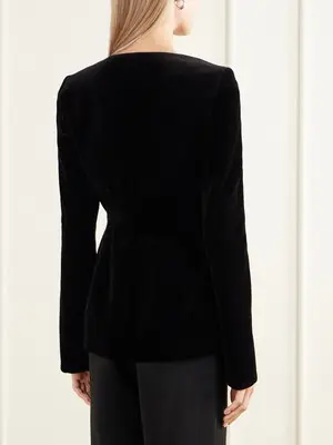 LIBEROWE Amber Darted Cotton-velvet Blouse