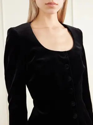 LIBEROWE Amber Darted Cotton-velvet Blouse