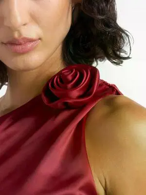 Manière De Voir Heidi In One-shoulder Satin Rosette Top