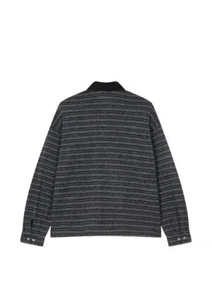STUDIO TOMBOY Striped Long-sleeve Polo Shirt - Grey