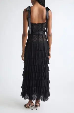 Cinq À Sept Sabrina Lace Tiered Maxi Dress