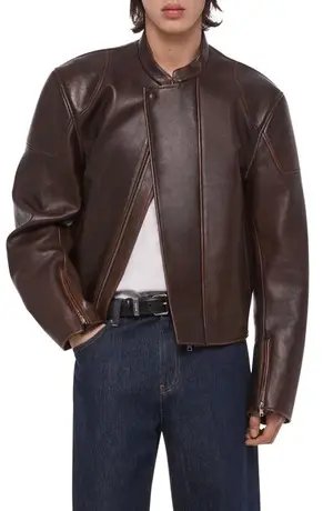 Helmut Lang Glossy Leather Moto Jacket