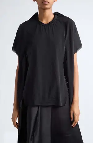 Comme Des Garçons Pleated Tricot T-shirt - Black