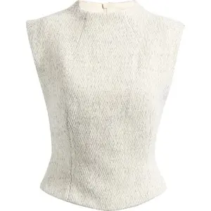 Oddmuse Wool Blend Tweed Sleeveless Top