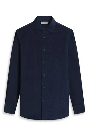 Bugatchi Alvin Shaped Fit Print Corduroy Button-up Shirt