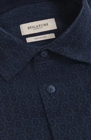 Bugatchi Alvin Shaped Fit Print Corduroy Button-up Shirt