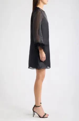 Julia Jordan Feather Cuff Mini Shift Dress