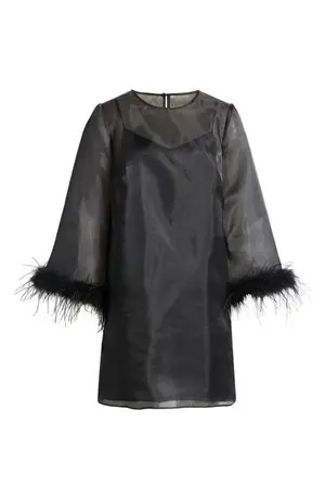 Julia Jordan Feather Cuff Mini Shift Dress