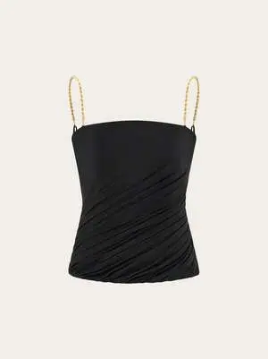 FERRAGAMO Gathered Top With Chain Detail