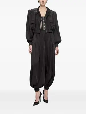 NISSA Oversized Cropped Viscose Jacket