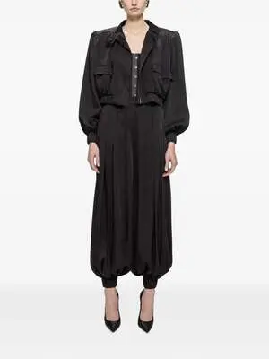NISSA Oversized Cropped Viscose Jacket