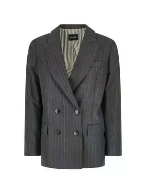 VITOVI Pinstripe Double-breasted Blazer - Grey