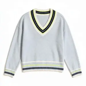 BRODIE CASHMERE Stitchy Trim V Mist - Blue