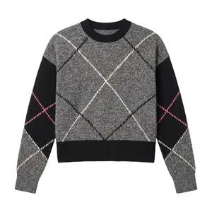 BRODIE CASHMERE Highland Argyle Crew - Black