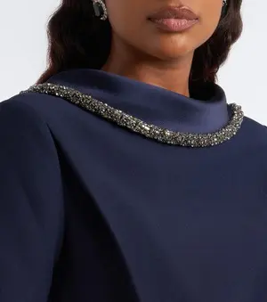 Roland Mouret Embellished Crêpe Midi Dress