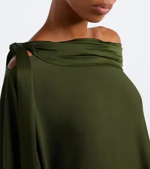TALLER MARMO Maar Scarf-detail Crêpe Cady Kaftan