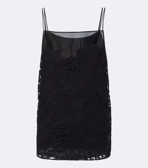 Khaite Neema Silk Voile And Lace Top