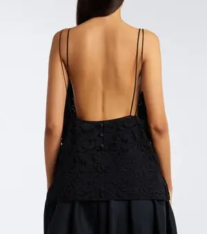 Khaite Neema Silk Voile And Lace Top
