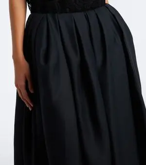 Khaite Adara Pleated Silk Maxi Skirt
