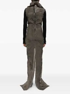 Rick Owens Distressed-effect Panelled Dress - Gray