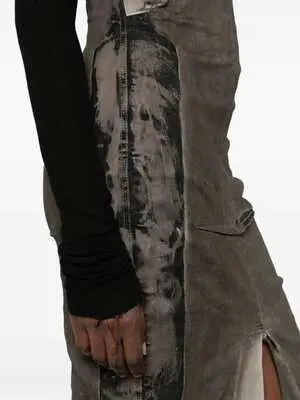 Rick Owens Distressed-effect Panelled Dress - Gray