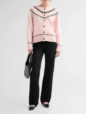 Rag & Bone Fallon Stud Fair Isle Cardigan