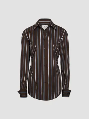 TWP The Night We Met Striped Cotton-blend Shirt