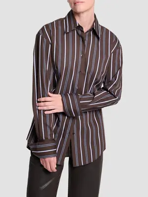 TWP The Night We Met Striped Cotton-blend Shirt