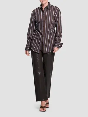 TWP The Night We Met Striped Cotton-blend Shirt